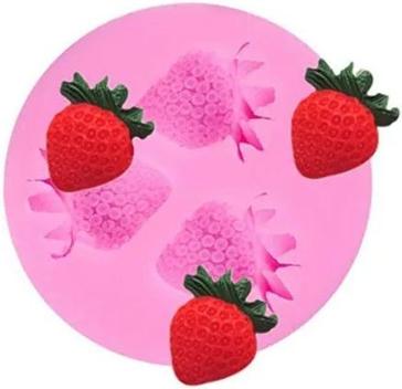 Molde De Silicone Mini Trio De Morangos - Mix&Variedades - Molde e ...