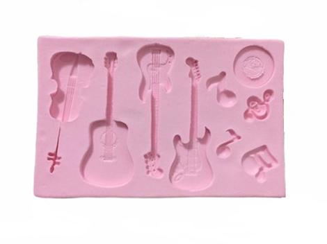 Molde de silicone musica, notas musicais, guitarra rb134 - MOLDS PLANET ...