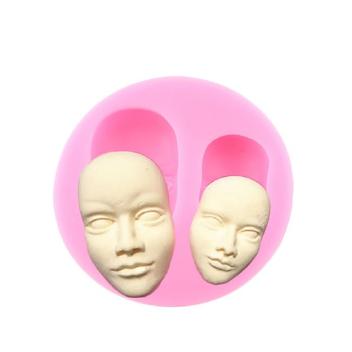 Molde de Silicone Rostos Face Humana 2D para pequenos apliques para ...