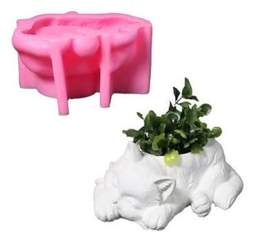 Molde De Silicone Vaso Formato Gato - Ohana Quimicos - Molde e Marcador ...
