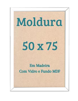 Moldura 50x75 Com Vidro Quadro 75x50 Madeira Para Foto Poster Canvas ...