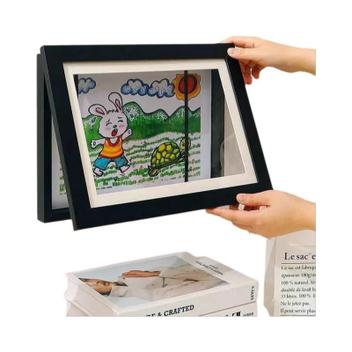 Moldura de Madeira A4 para Desenhos Infantis - Expositor de Arte Mutável - Molduras para Quadros ...