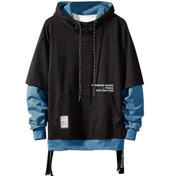 Moletom com capuz Moshtashio Colorblock, casual para homens, preto e ...