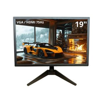 Monitor 19" HD, 75Hz, 5ms, VGA e HDMI, VESA, Preto - ND19MTR - Sem ...