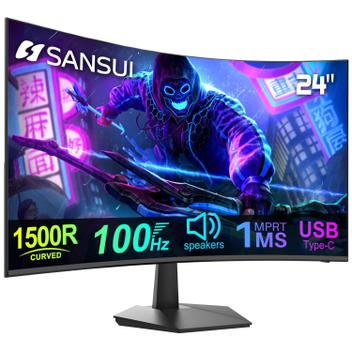 Monitor Curvo SANSUI 24" 100Hz USB-C com Alto-Falante - ES-24C1 - Peças ...