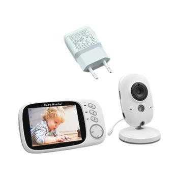 Monitor de Bebê Sem Fio 2.4G com LCD de 3,2" e Áudio Bidirecional ...