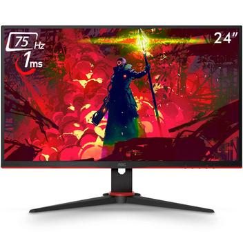 Monitor Gamer AOC 24" Polegadas Full HD 75Hz 1ms 24G2HE5 - Preto e ...