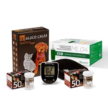 Monitor Gluco Calea +100 Tiras Gluco Calea +100 lancetas 21G - Wellion ...
