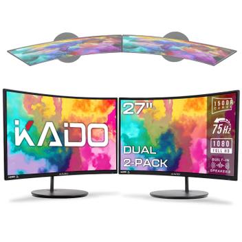 Monitor Kado C27 Dual Series Curvado 27" (1920x1080, 75Hz) - Pacote com ...