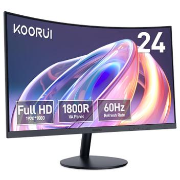 Monitor KOORUI 24N5C 60 Hz 23,6 polegadas Full HD 1080P curvo - Monitor ...