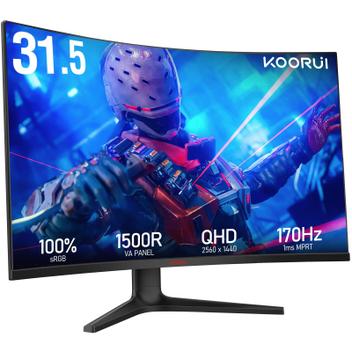 Monitor KOORUI 32E6QC QHD de 31,5 polegadas 2560x1080 1500R 170 Hz ...