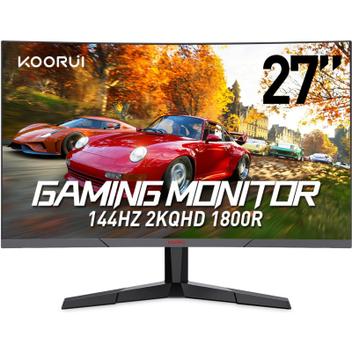 Monitor KOORUI de 27 polegadas 2K (2560 x 1440) curvado 144 Hz 1 ms ...