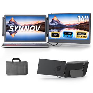 Monitor portátil Synnov Tela dupla de laptop 1080P de 14 polegadas ...