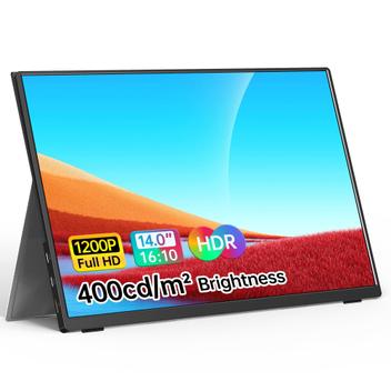 Monitor portátil WGK de 14 polegadas FHD 1200P ultrafino com capa ...