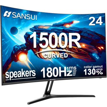 Monitor SANSUI Curved Gaming de 24 polegadas 180 Hz FHD 1080P - Monitor ...