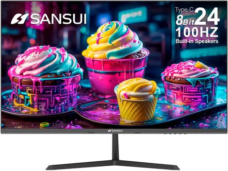 Monitor SANSUI ES-24F2C 24 polegadas 100 Hz FHD USB tipo C - Monitor ...