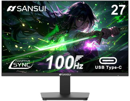 Monitor SANSUI FHD USB tipo C de 27 polegadas e 100 Hz com cabo HDMI ...