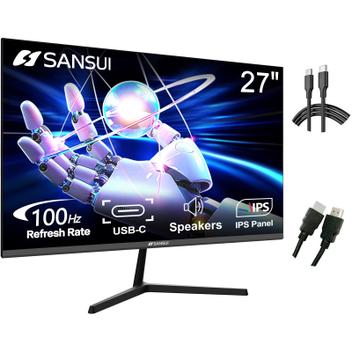 Monitor SANSUI IPS 100Hz FHD HDR USB-C de 27 polegadas com alto-falante ...
