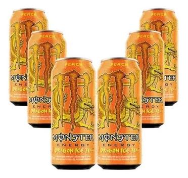 Monster Dragon Ice Tea Pêssego Pack C/6 Und 473ml - Bebida Energética ...