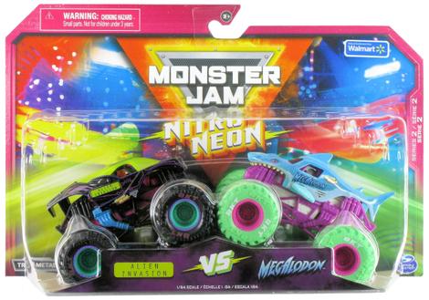 Monster Jam 2023 Nitro Neon - Pacote com 2 Unidades (Alien Invasion vs ...
