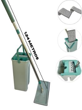 Mop Flat Esfregão Rodo e Balde Slim Pano Limpeza Piso Refil - Rodo pano ...