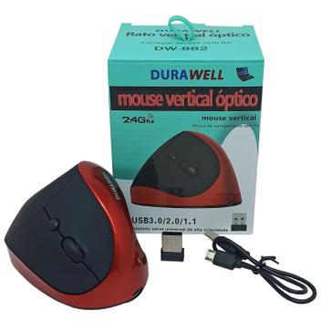 Mouse Durawell Vertical Óptico Sem Fio 2.4Ghz USB Universal - Mouse ...