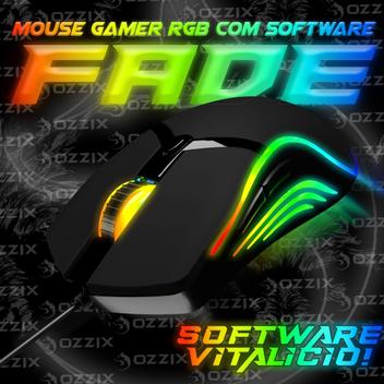 Mouse Gamer Fade LED RGB 8000DPI com Software 7 Botões Programáveis DPI ...