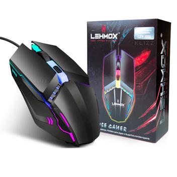 Mouse Gamer Lehmox Hyper Com Led RGB Ergonômico USB Pro - KLIZZ - Mouse ...