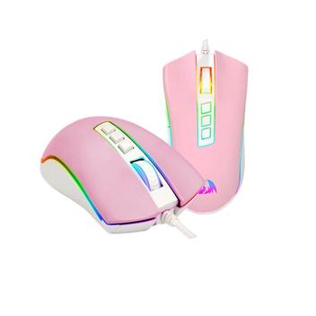 Mouse Gamer Redragon Cobra rgb, 12400 dpi, 8 Botões, Rosa e Branco ...