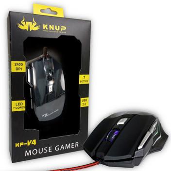 Mouse Gamer RGB Knup KP-V4 2400 DPI 7 Botões - Mouse Gamer - Magazine Luiza