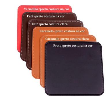 Mouse Pad 20X20 Em Couro Dupla Face Preto Costura Na Cor - Agap - Mouse ...