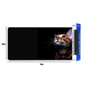 Mouse Pad Gamer Extra Grande N50 700x350x3mm Gato MP-7035C - Exbom ...
