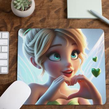 Mouse Pad Tinker Bell Fada Tecido Emborrachado Pequeno 19x23 cm ...