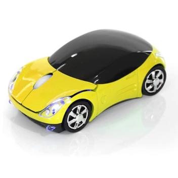 Mouse Sem Fio ASHATA em Formato de Carro - 1600 DPI - Amarelo - Mouse ...