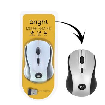 Mouse Sem Fio Bright 2.4GHz Prata 0205 - Mouse - Magazine Luiza