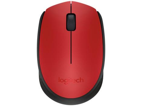 Mouse sem Fio Logitech M170 1000DPI - 3 Botões Vermelho - Mouse ...