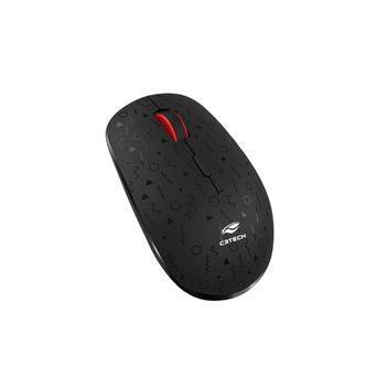 Mouse Sem Fio Recarregável C3Tech M-W90BK Ambidestro DPI Ajustável ...