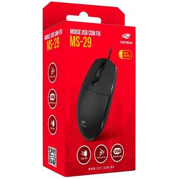 Mouse USB MS-29BK Preto C3 TECH - C3TECH - Mouse com Fio - Magazine Luiza