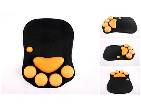 Mousepad Gato Fofo com Descanso de Pulso - Silicone Criativo em Formato ...