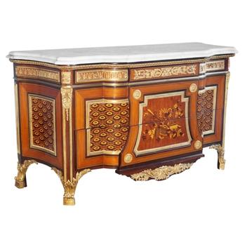 Movel Buffet Balcão Classico Bronze Marmore Branco Duplo Pés ...