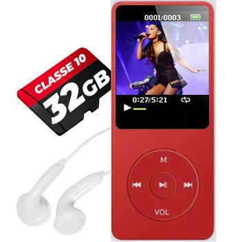 Mp3 MP4 Player + Cartão 32gb Memória Música Fone Radio Fm Gravador Alto ...