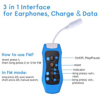 MP3 Player Impermeável IPX8 com Rádio FM - Ideal para Natação, Esportes ...