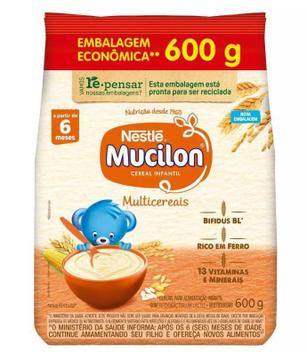 Mucilon Cereal Infantil Arroz E Aveia 600G Multicereais- 5Un - Nestle ...