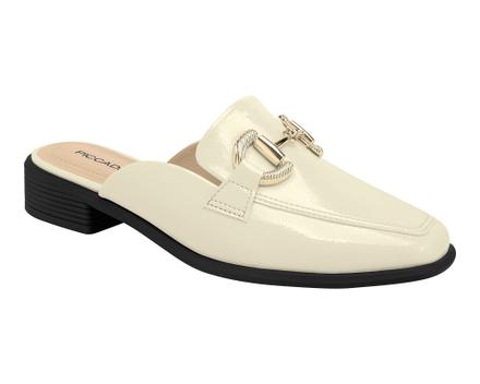 Mule Piccadilly Giovanna Salto Baixo Off White 662002 - Mule Feminino ...