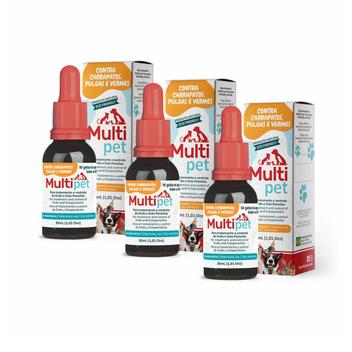Multipet Medicamento Natural Combate a Pulgas, Carrapatos e Vermes 30ml ...