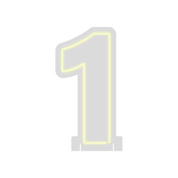 Neon Led Em Acrílico Número Um Branco Quente 0,20X0,26 - Davys Creative ...