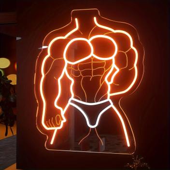 Neon Led Muscle Man Sinal Usb Alimentado Luz Muscular Abdominal ...