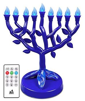Ner Mitzvah LED Electric Hanukkah Menorah - Mudança de cor LED Árvore ...