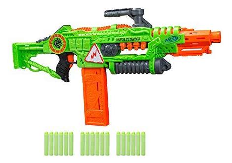 NERF Revoltinator Zombie Strike Toy Blaster com Luzes Motorizadas Sons ...