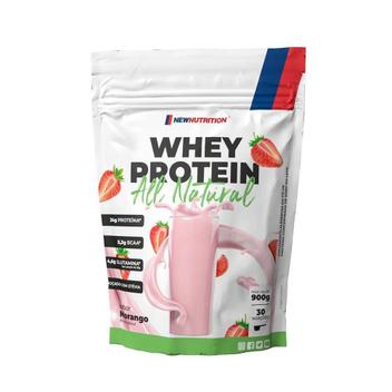 Newnutrition Whey Protein All Natural - Morango 900G - Massa Muscular ...